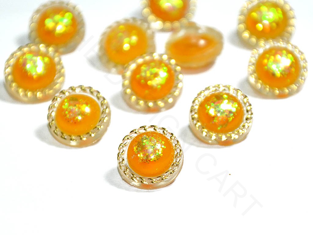 Mustard Designer Circular Acrylic Buttons