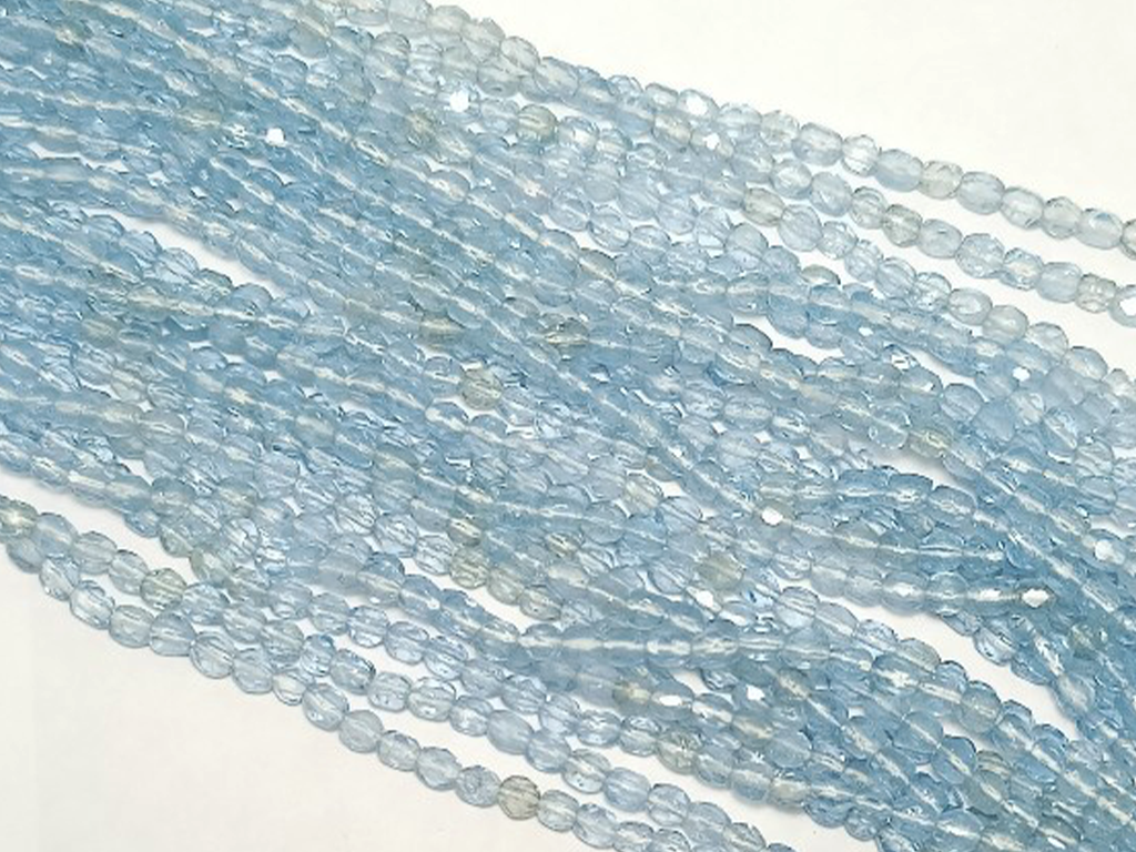 Blue Spherical Faceted Crystal Glass Beads
