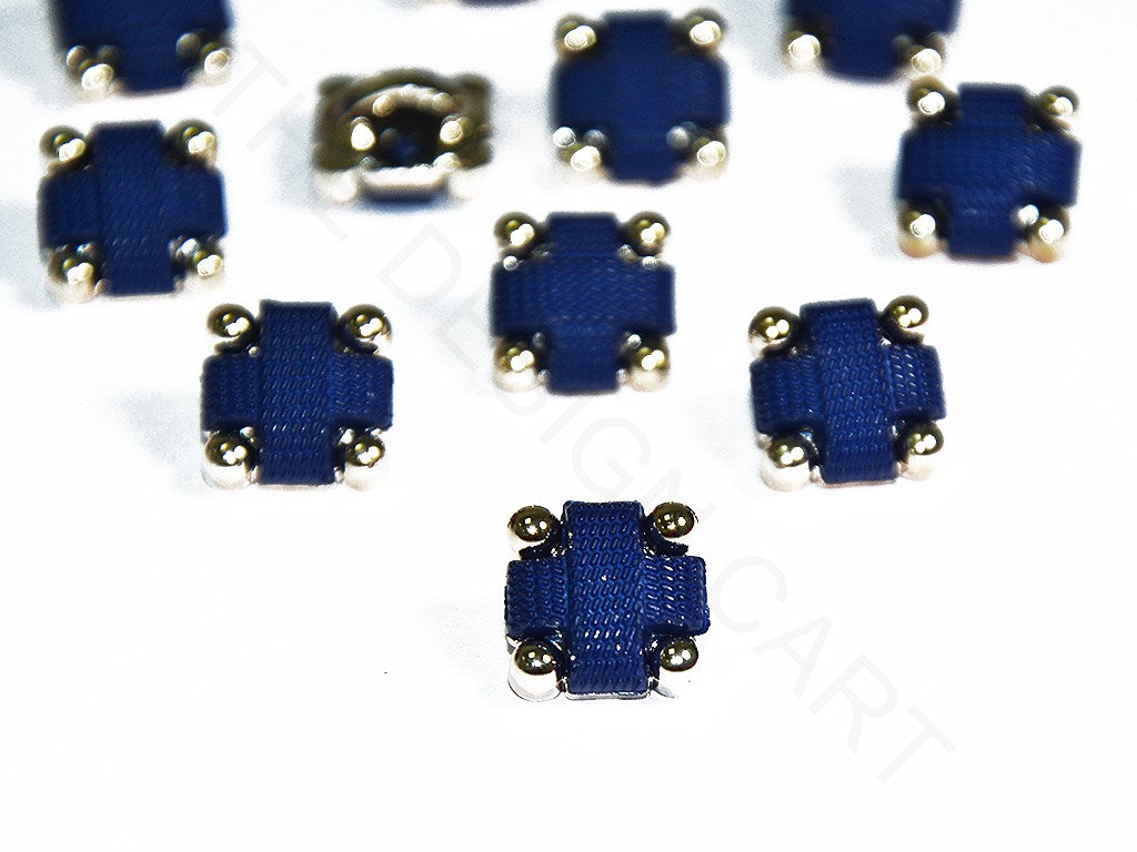 Dark Blue Square Acrylic Buttons