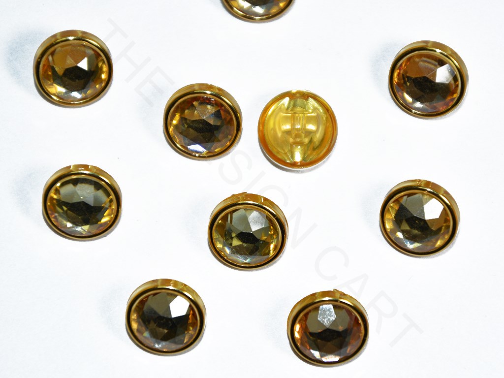 Mustard Yellow Circular Stone Acrylic Buttons