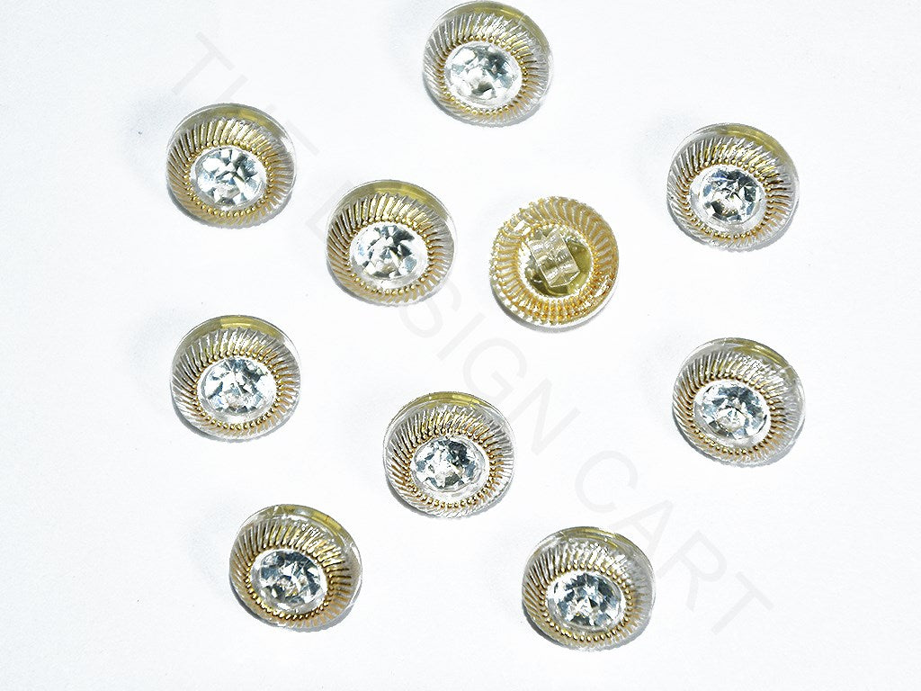 Light Golden Designer Circular Acrylic Buttons