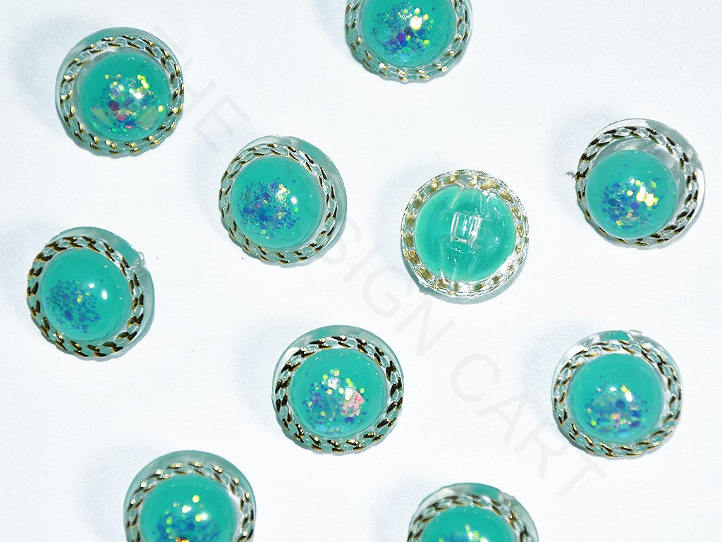 Turquoise Circular Acrylic Buttons
