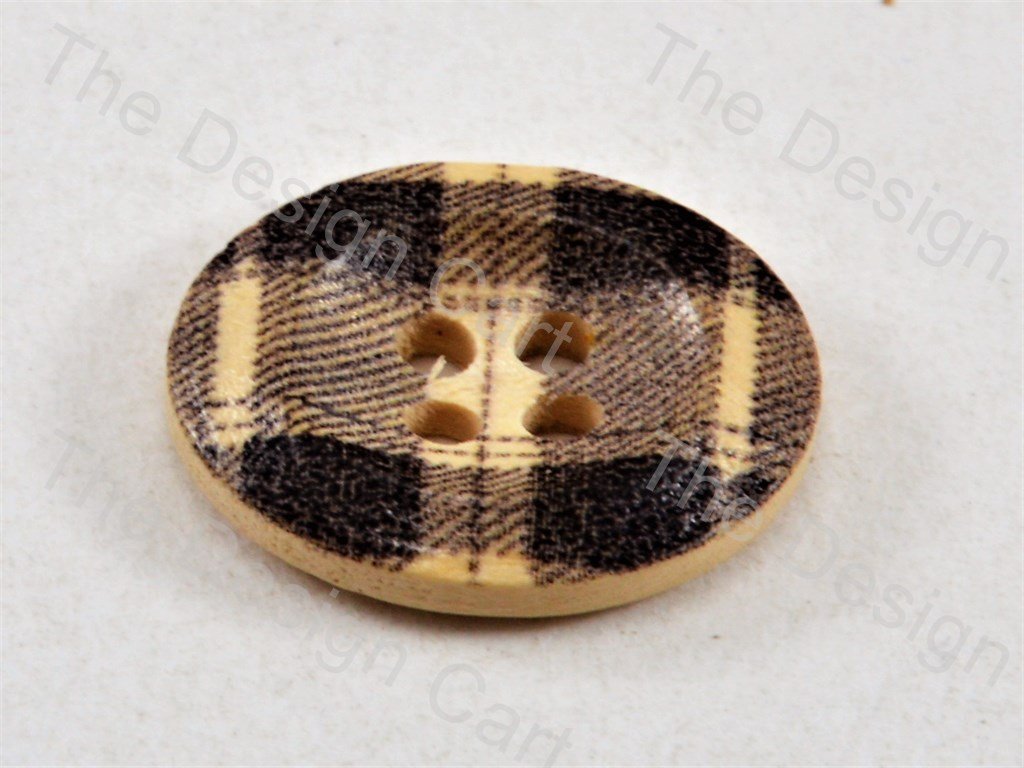 Black Yellow Design Wooden 28L Button