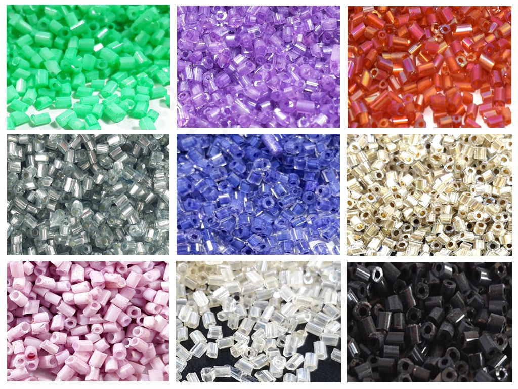 Assorted Opaque & Transparent Cut / Hexagonal Beads Combo | The Design Cart
