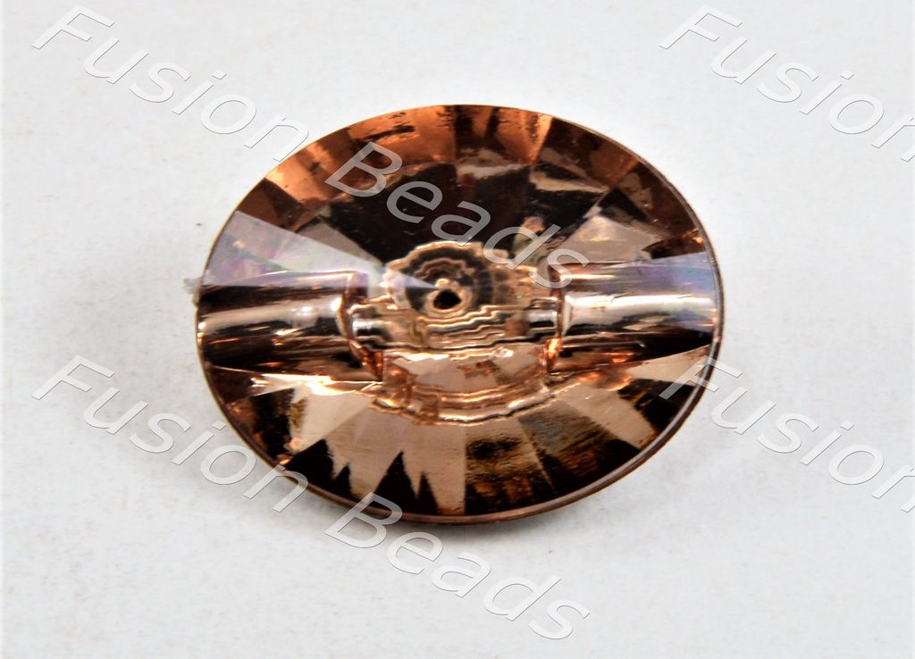 Light Brown Sun Design Crystal Button