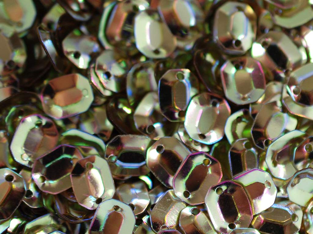 Golden Metallic 2 Hole Octagonal Plastic Sequins