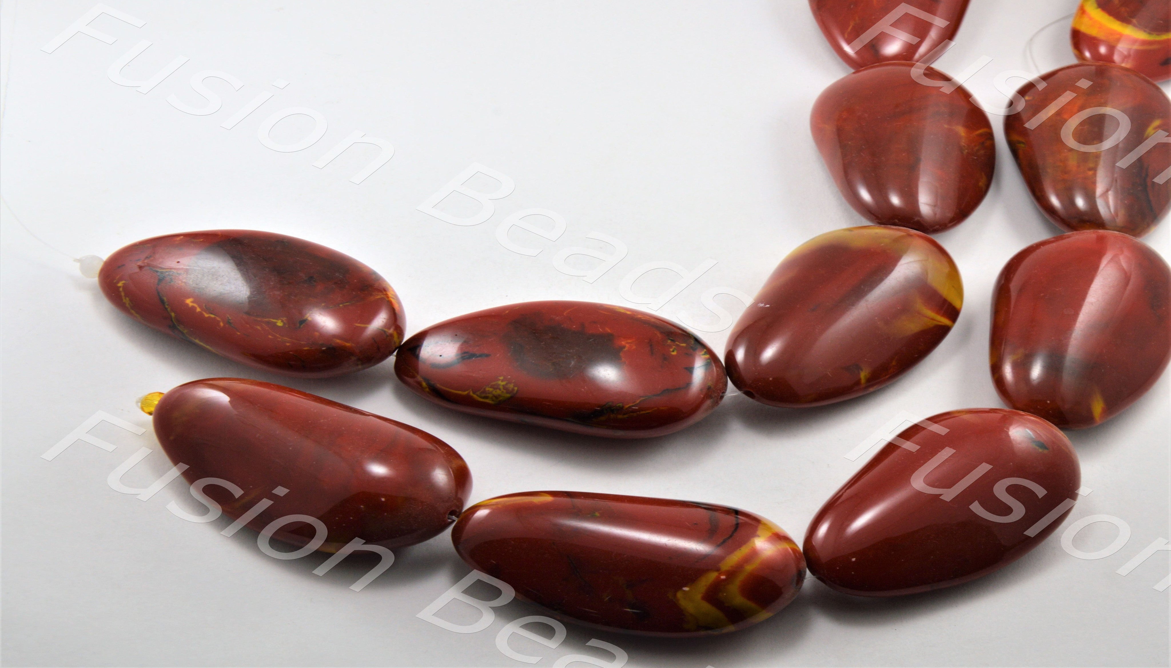 Maroon Oval Ceramic Stone