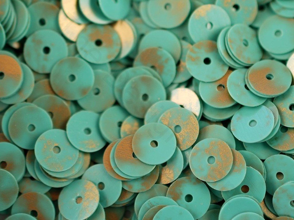 Turquoise Matte 1 Hole Circular Plastic Sequins