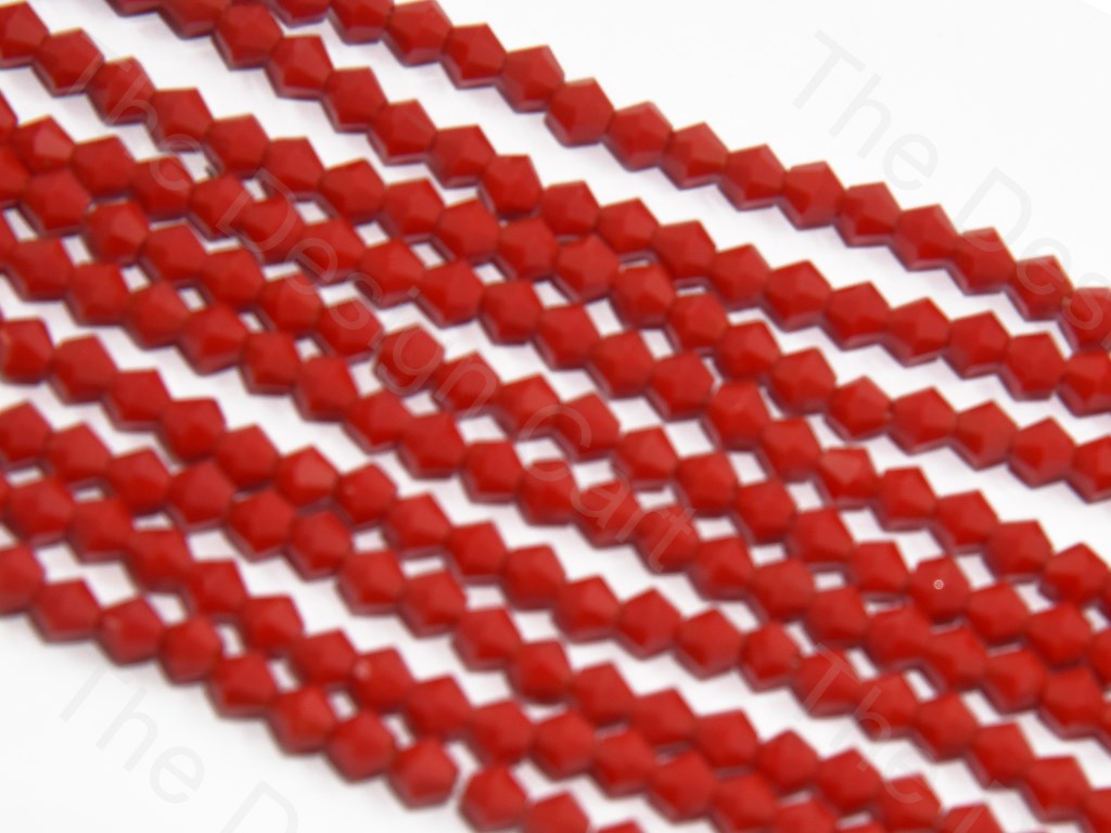 Opaque Red Bicone Crystal Beads