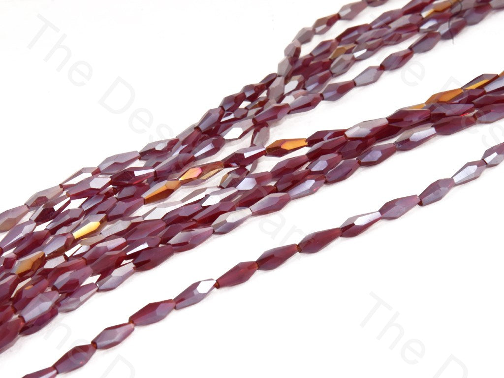 Maroon Opaque Rainbow Conical Crystal Beads
