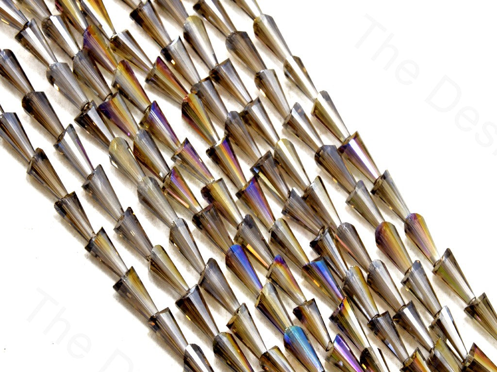 Black Transparent Conical Crystal Beads
