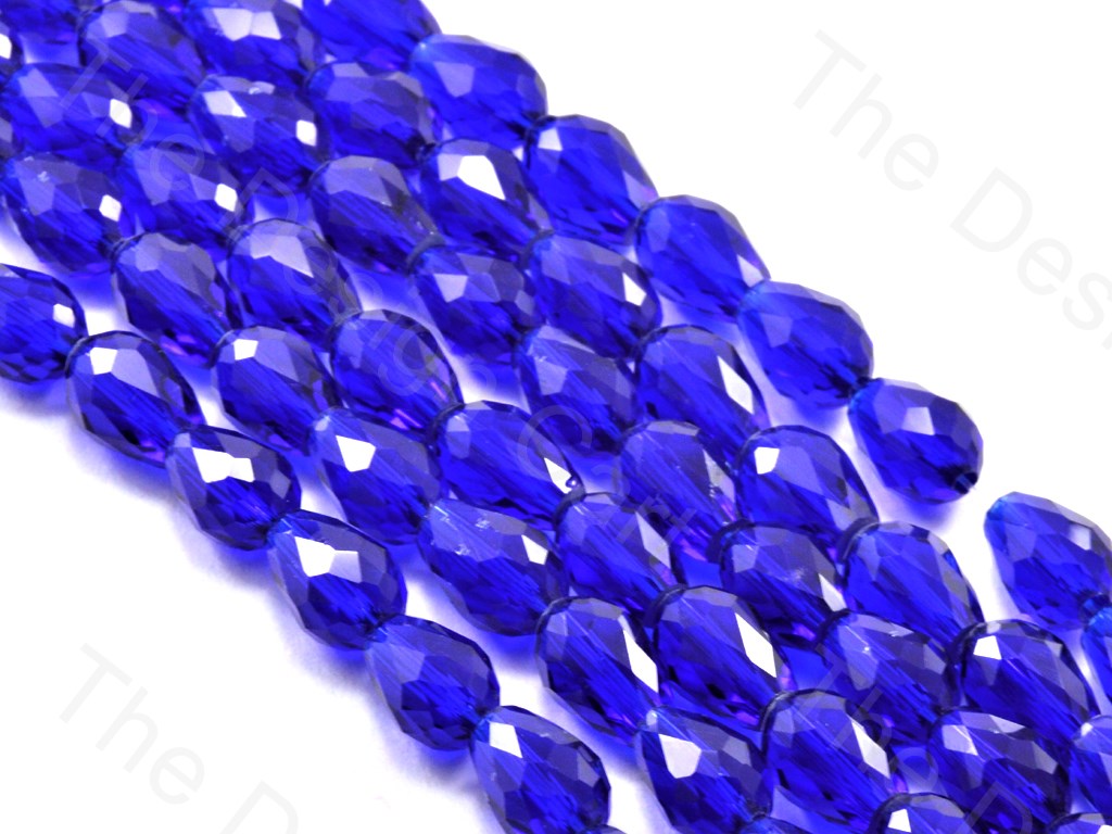 Blue Transparent Drop / Briolette Shaped Crystal beads