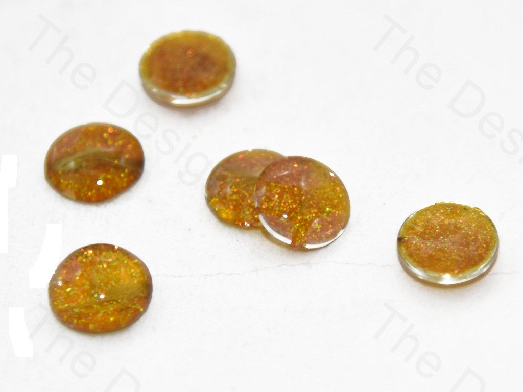 Golden Orange Circular Glass Stones