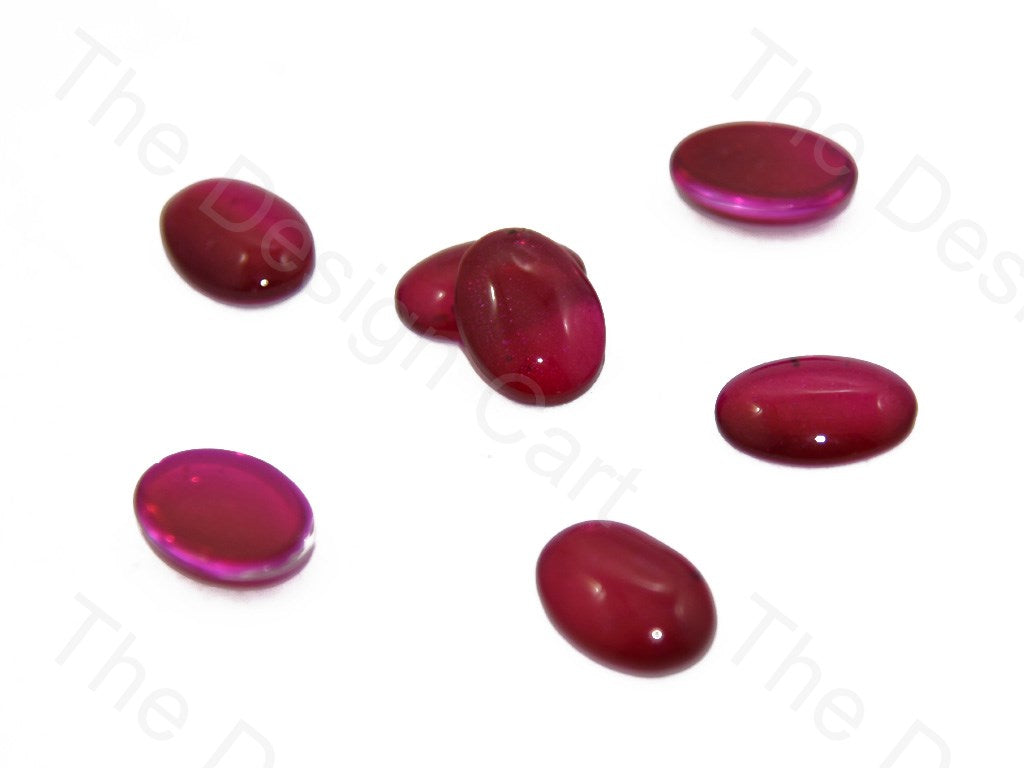 Burgundy Oval Glass Stones