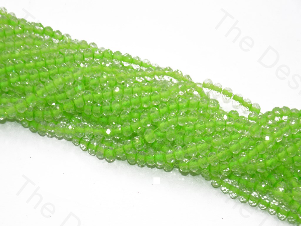 Green Inside Colour Tyre / Rondelle Shaped Crystal Bead | The Design Cart