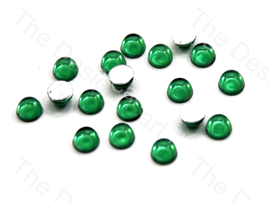 Green 12 MM Transparent Plastic Stick On Stones