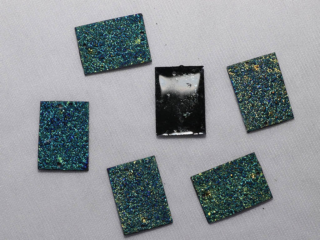 Blue Designer Rectangular Plastic Stones - 18x25 mm