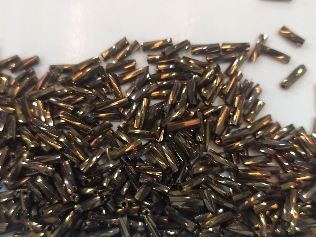 Bronze Twisted Pipe Beads