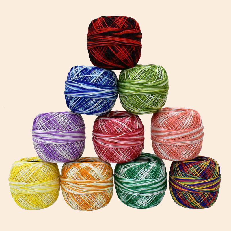 Multicolour Dual Shade Crochet Cotton Thread Combo Pack