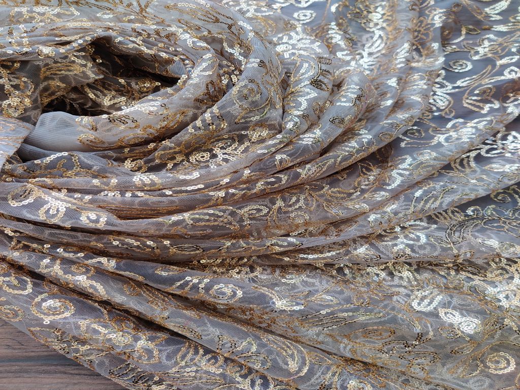 gold sequin blouse material