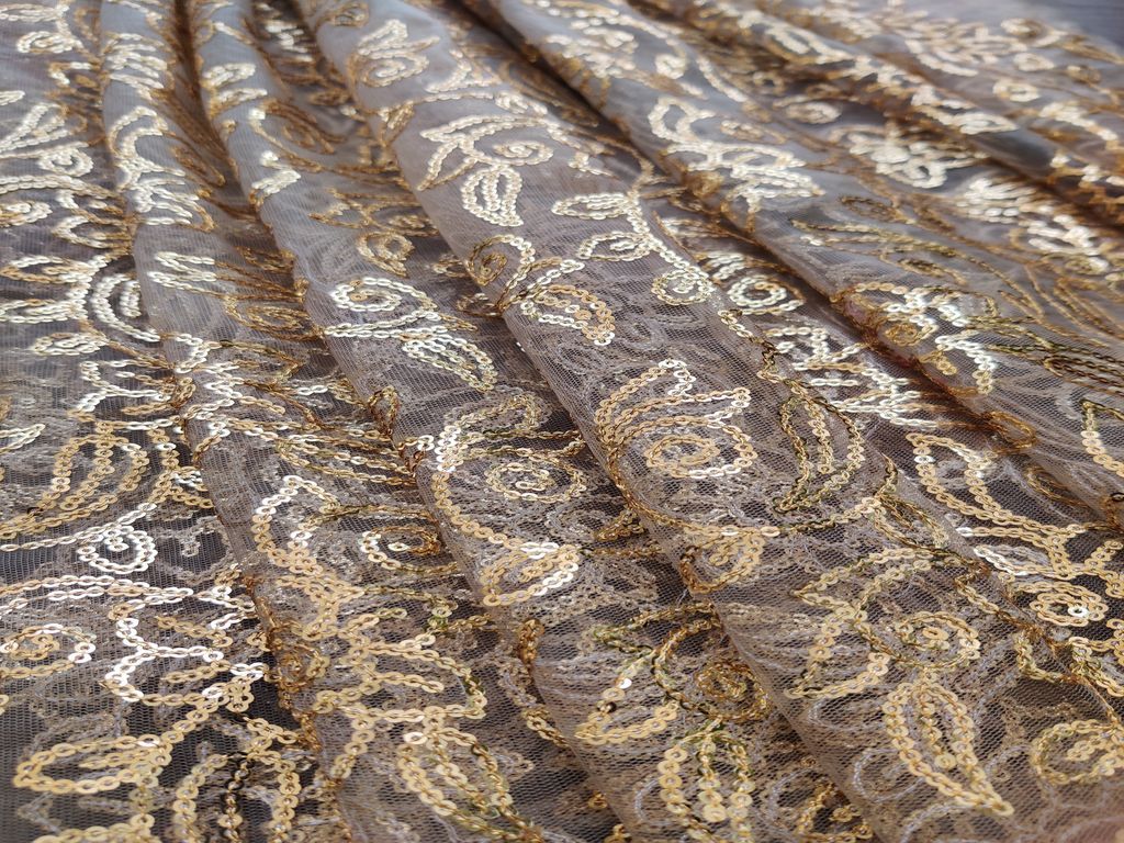 gold sequin blouse material