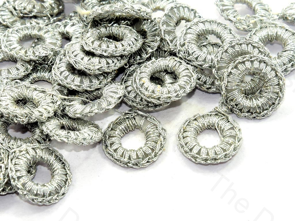 Gray 1 CM Round Crochet Thread Rings | The Design Cart