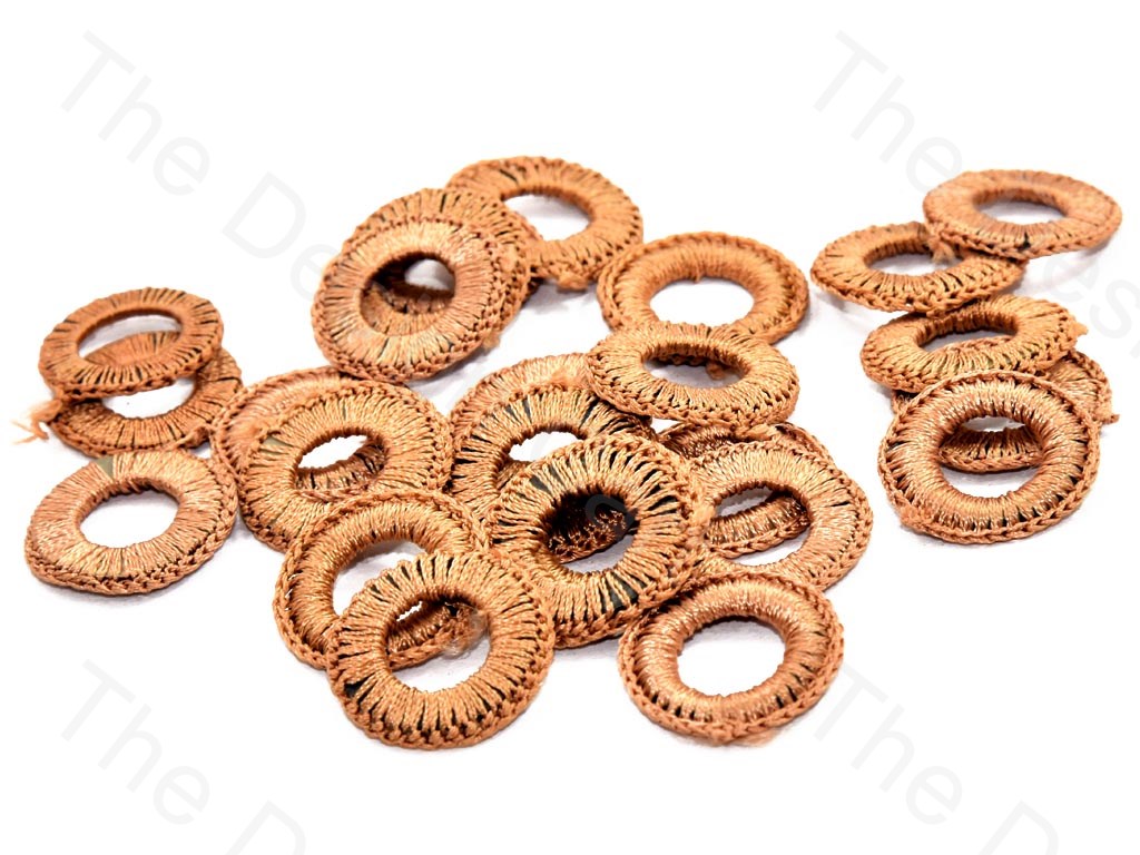 Brown Small Round Crochet Thread Rings