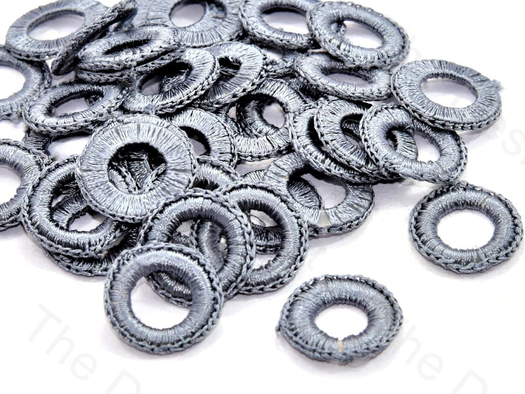 Gray Small Round Crochet Thread Rings | The Design Cart