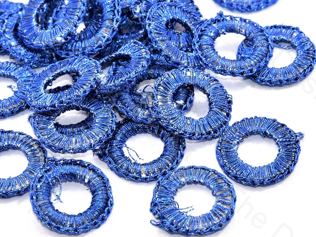 Blue Small Round Crochet Thread Rings
