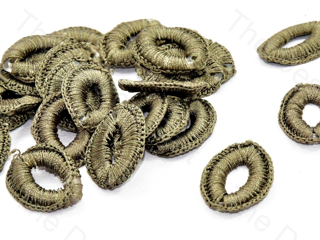 Uniform Green Oval Crochet Thread Rings