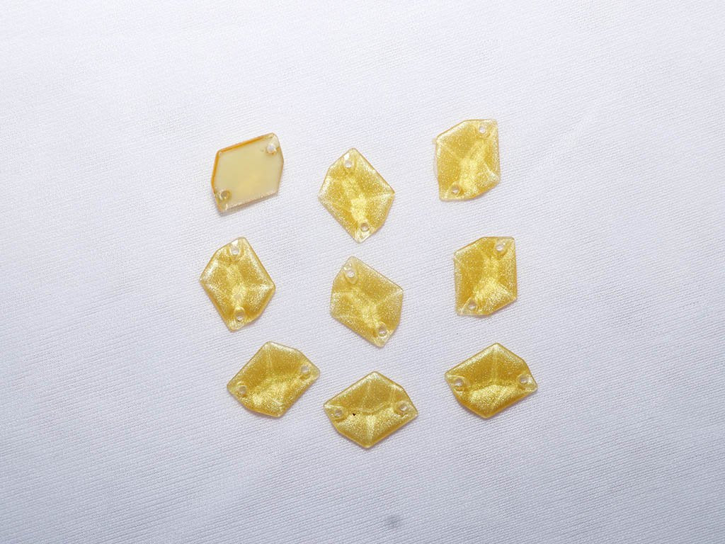 Light Yellow Designer Drop Plastic Stones - 20x20 mm