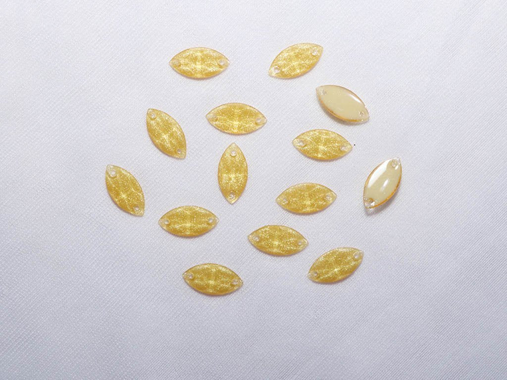 Light Yellow Designer Eye Plastic Stones - 9x18 mm