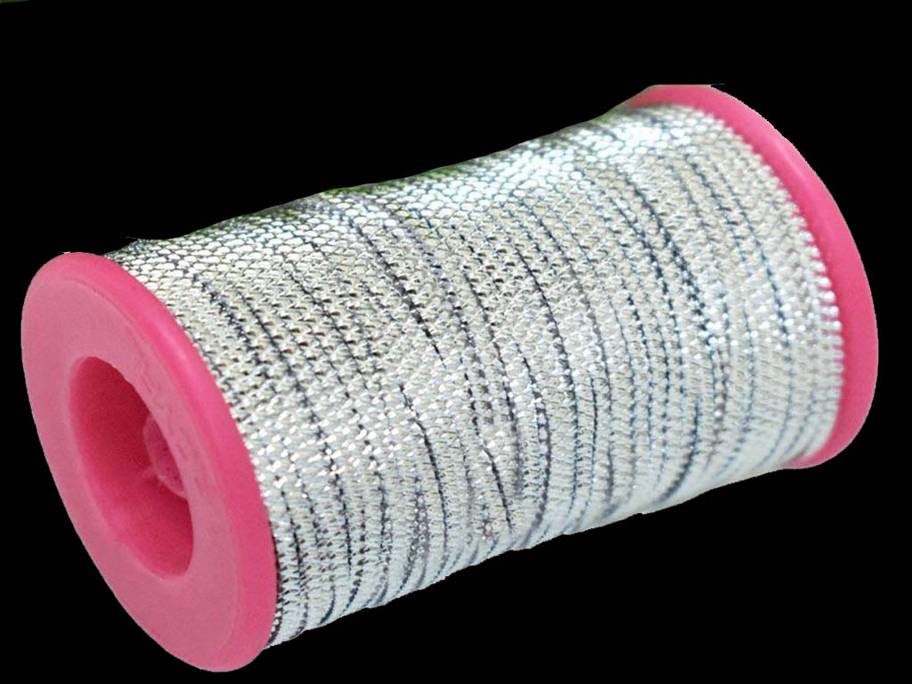 Silver Diamond Pattern Embossed Mukaish / Metal Strips