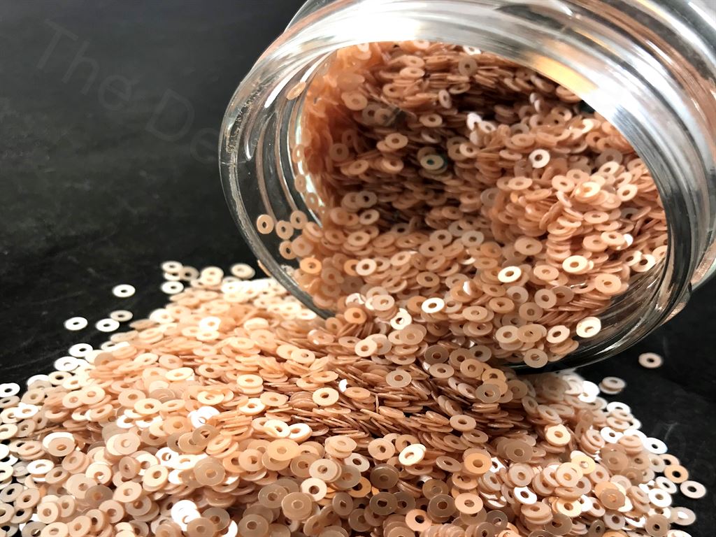 Light Brown Center Hole Circular Sequins