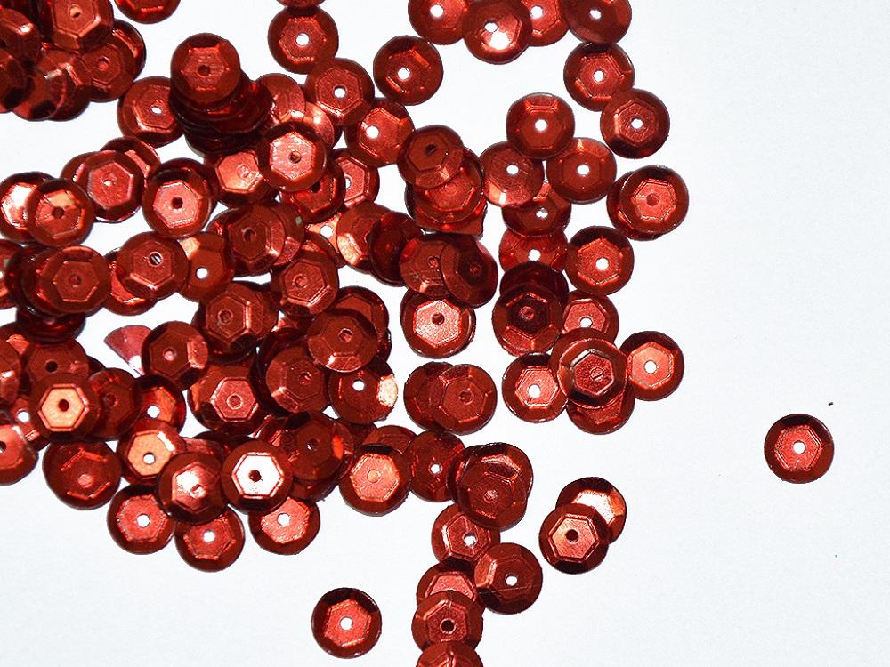 Red Round Circular Plastic Sequins