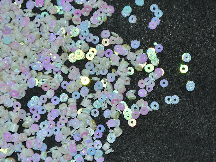 White Rainbow Circular Plastic Sequins