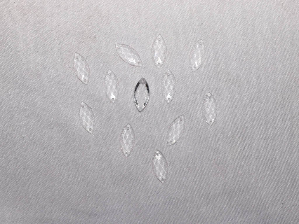 White Transparent Dyeable Eye Plastic Stones -9x18 mm