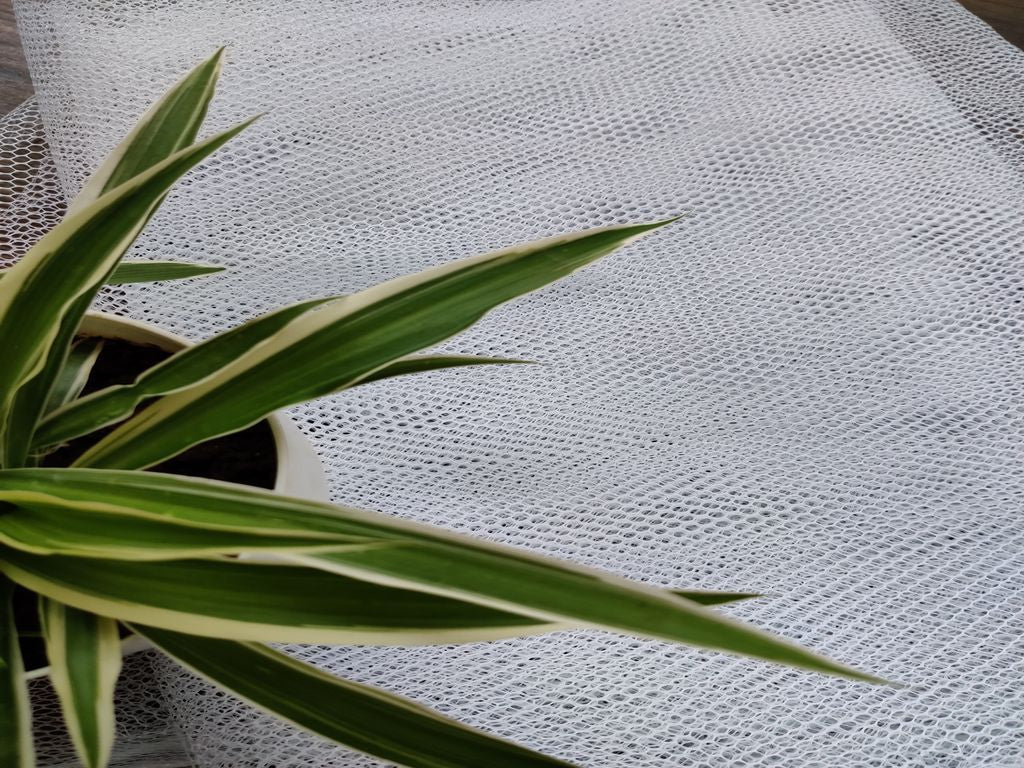 White Plain Can Can Fabric