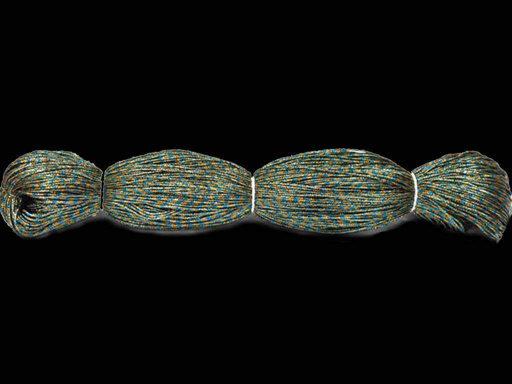 Blue Gold Metallic Braided Zari Threads