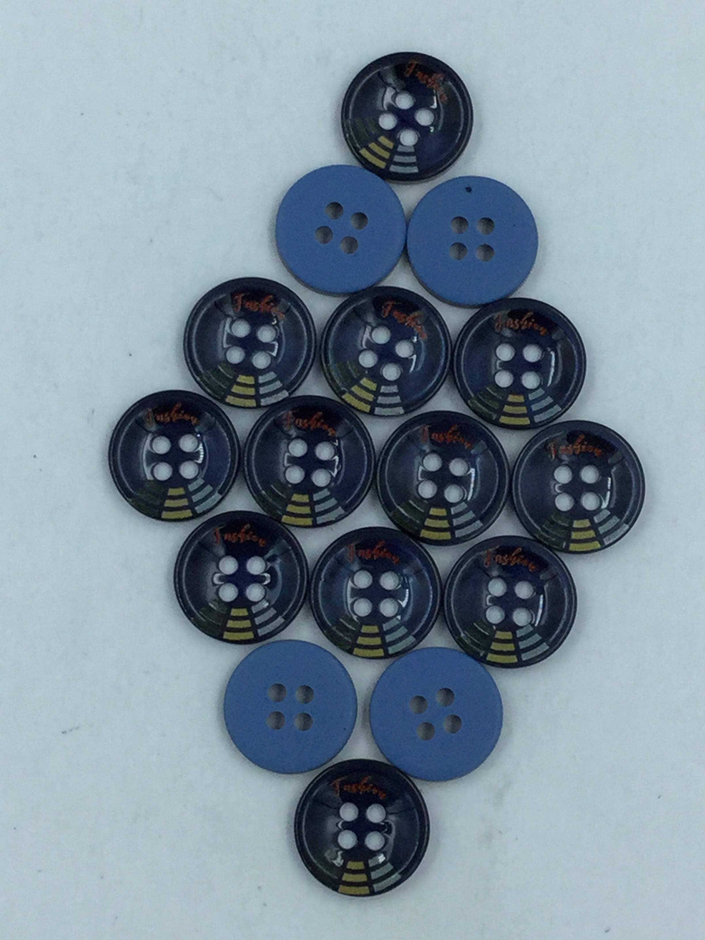 Blue 4 Hole Plastic Buttons For Shirt