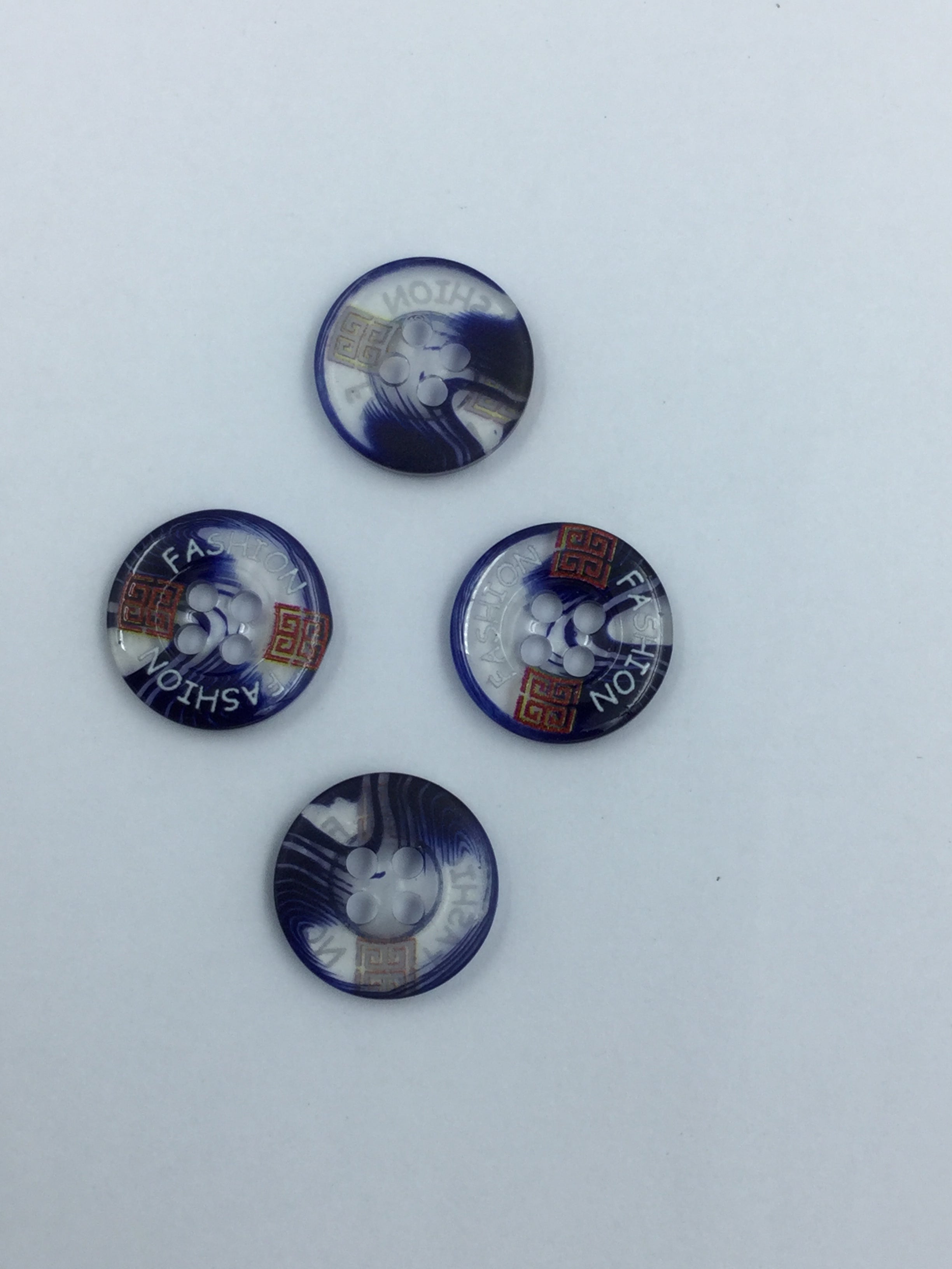 Black White Circular Plastic Shirt Buttons