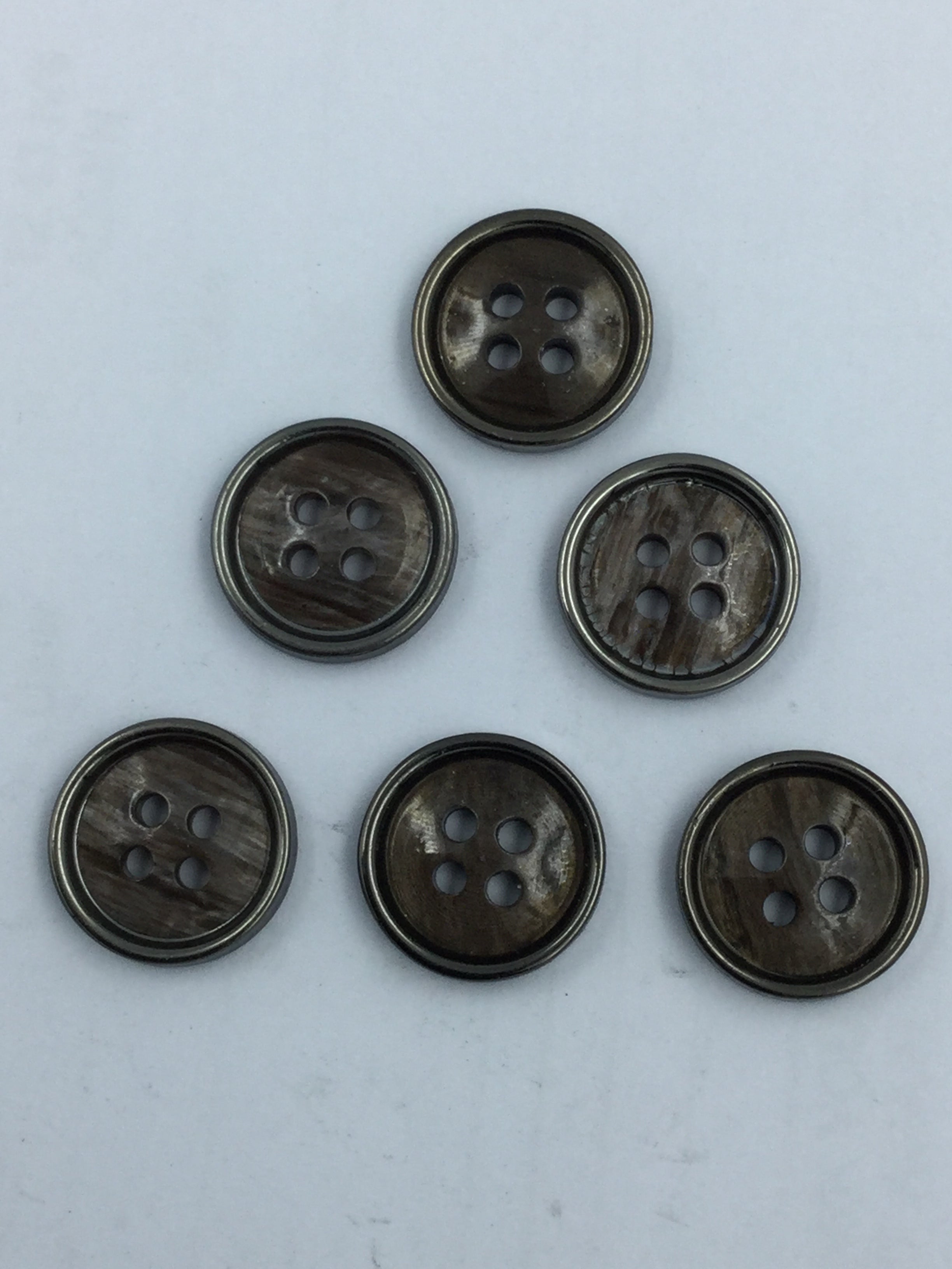Dark Brown 4-Hole Circular Plastic Shirt Buttons