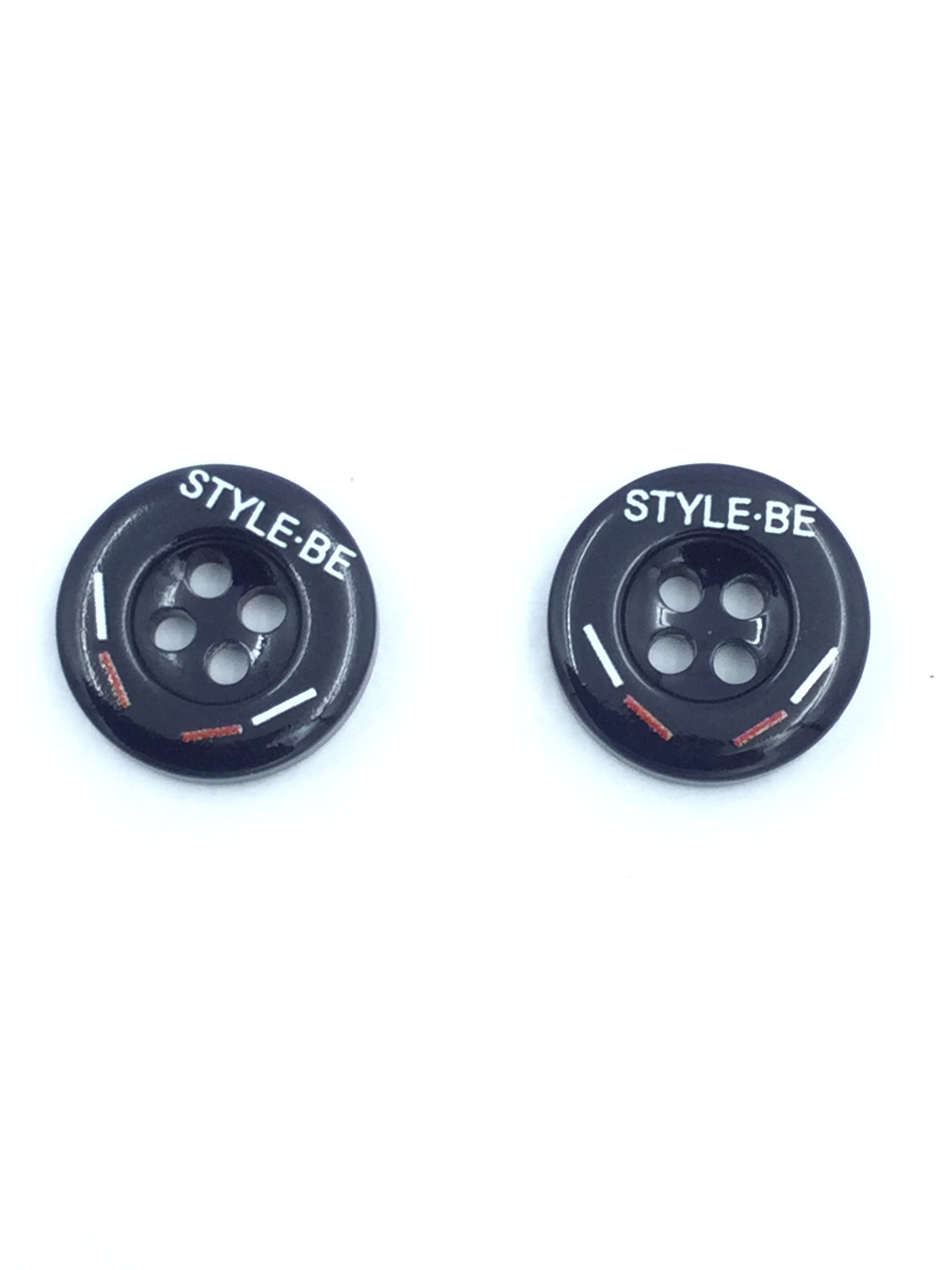 Navy Blue With Red & White Line 4 Hole Shirt Button