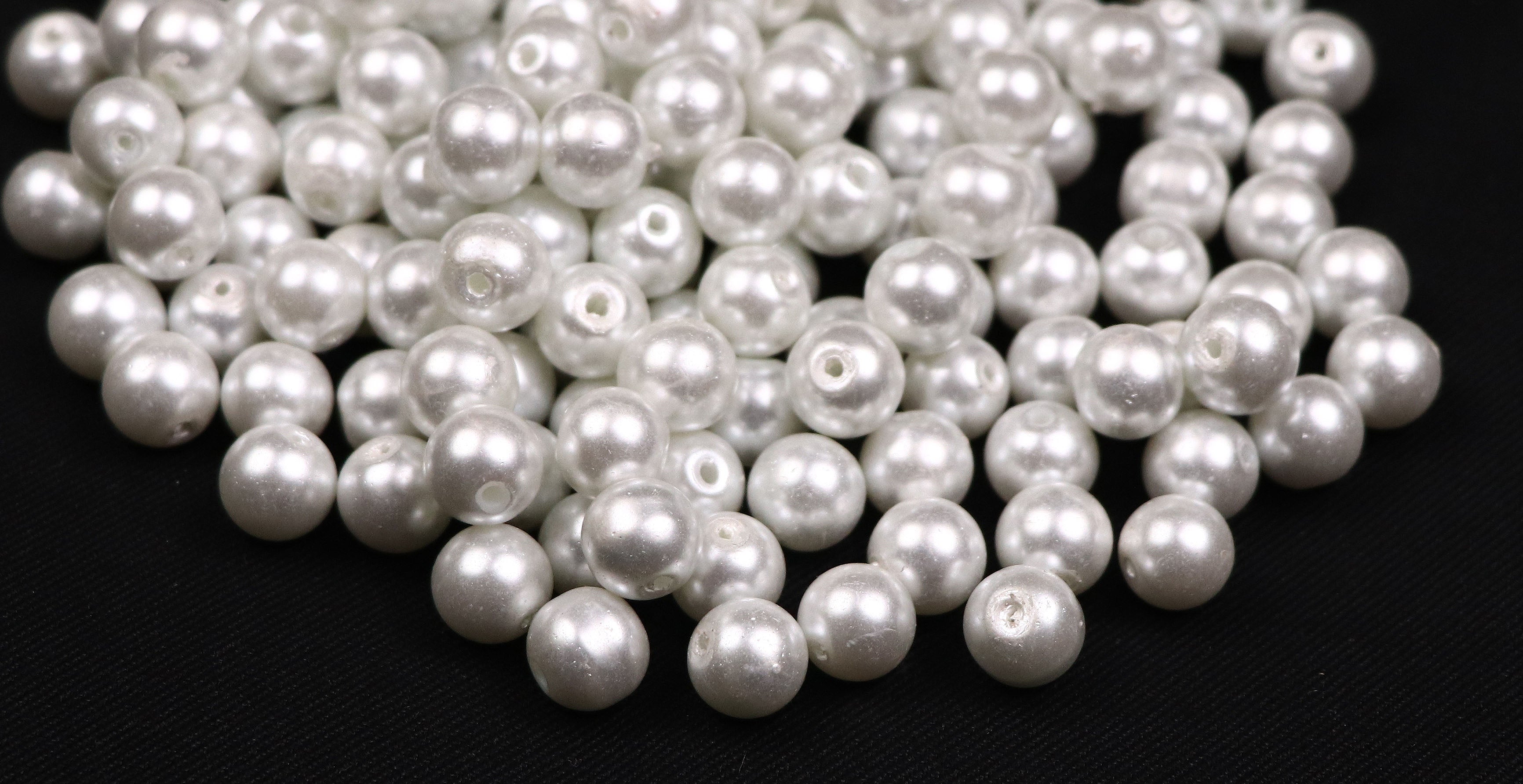 White Pearl Czech Glass Beads