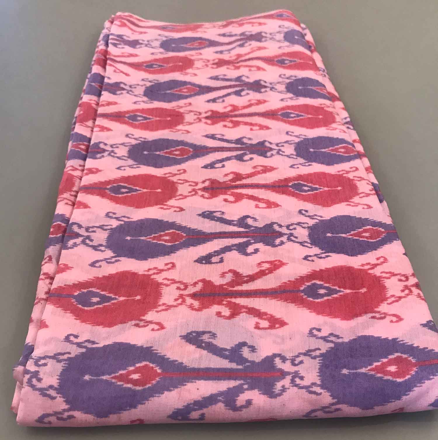Pink Ikat Muslin Silk Fabric