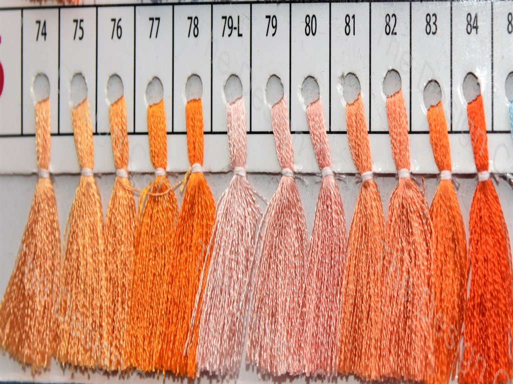 Orange Colour Set 2 Silk Embroidery Threads